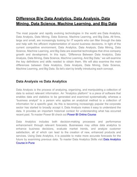 Difference Bw Datascience Data Analyst Pdf Internet Computing