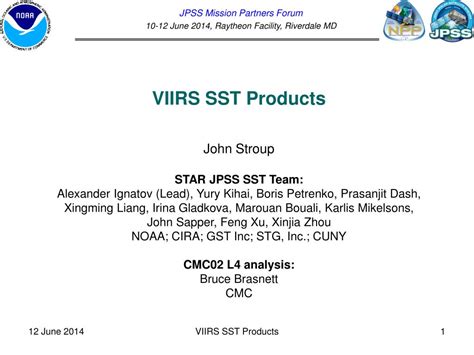 ppt viirs sst products john stroup star jpss sst team powerpoint