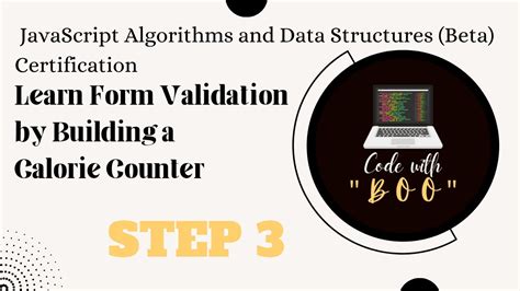Learn Form Validation By Building A Calorie Counter Step 3 Javascript