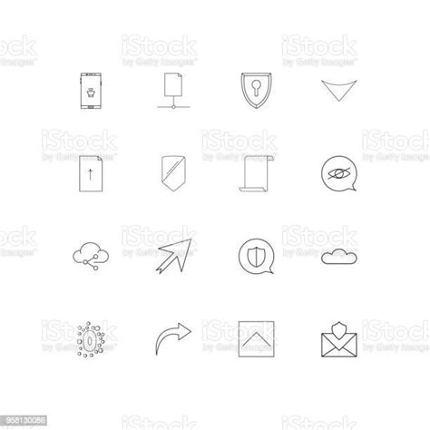 네트워크 및 데이터베이스 선형 얇은 아이콘 세트입니다 간단한 벡터 아이콘 설명 0명에 대한 스톡 벡터 아트 및 기타 이미지 0명 디자인 방패 Istock