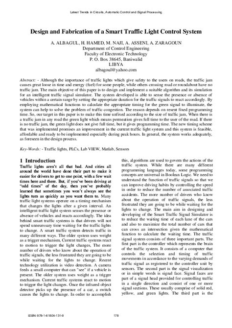 Pdf Design And Fabrication Of A Smart Traffic Light Control System