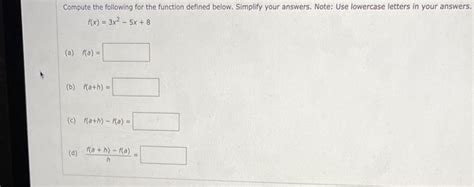 solved compute the following for the function defined below