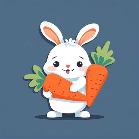 Premium Ai Image Happy Easter Bunny Holding A Carrot Vector