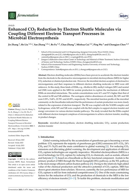 Pdf Citation Enhanced Co 2 Reduction By Electron Shuttle Molecules Via Coupling Different