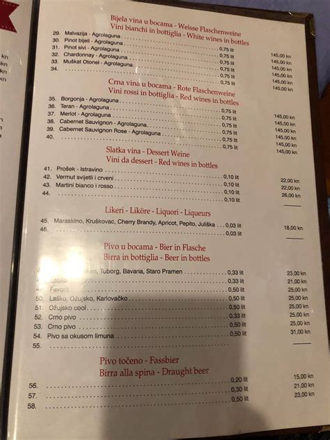 Menu At Pizzeria Nono Poreč
