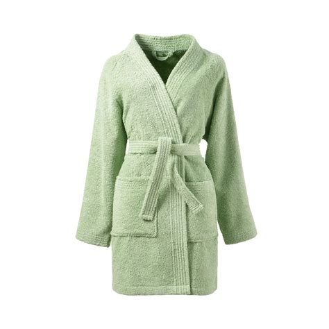 Peignoir De Bain Peignoir Court Laureat S Vert Jade En Coton Leroy Merlin