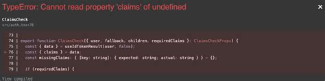 ClaimsCheck Throwing TypeError Cannot Read Property Claims Of Undefined Issue