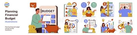 Planning Financial Budget Concept With Character Situations Collection