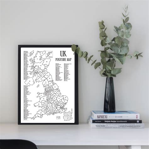 Uk Postcode Map For Sales Tracking Digital Download Etsy Uk