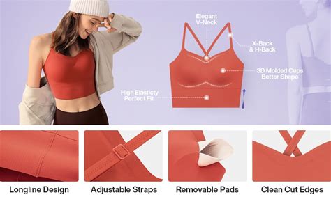 Yoga Tops For Women Built In Bra Longline Sports Bra Wirefree Padded