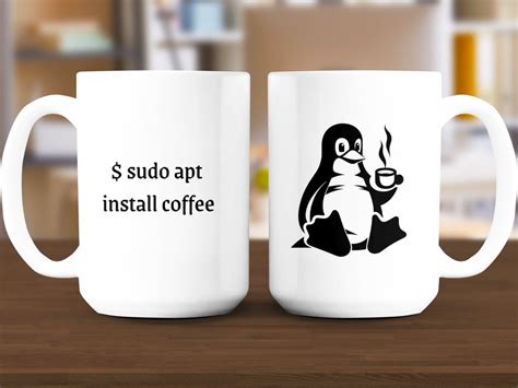 geeky penguin coffee mug linux command line humor programmer t