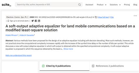 A Soft Output Adaptive Equalizer For Land Mobile Communications Based