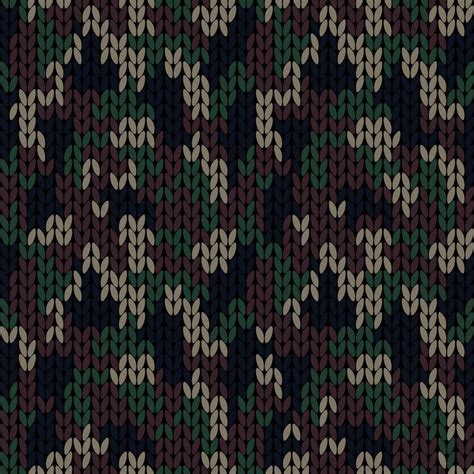 Stylish Knitted Military Camo Green Wool Camouflage Pattern Seamless