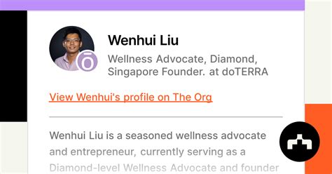 Wenhui Liu Wellness Advocate Diamond Singapore Founder At Doterra