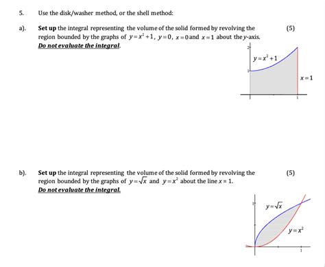 Solved 5 Use The Disk Washer Method Or The Shell Method Chegg Com