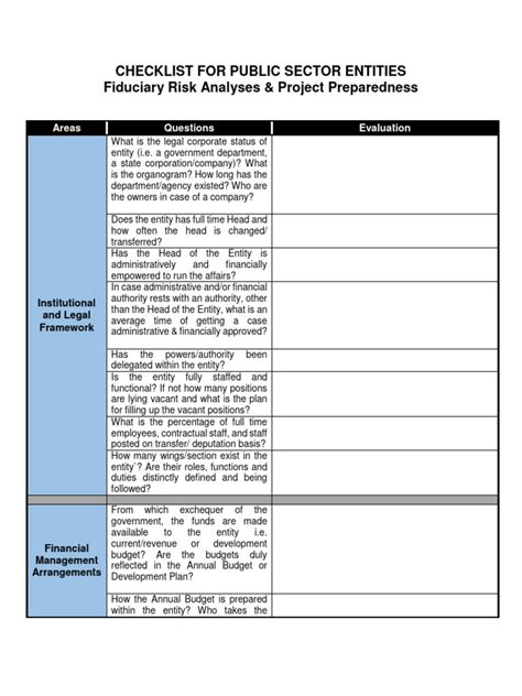 Checklist For Public Sector Entities Pdf Procurement Budget