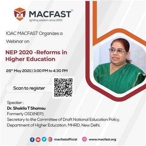 Webinar On Nep 2020 Reforms In Higher Education Macfast