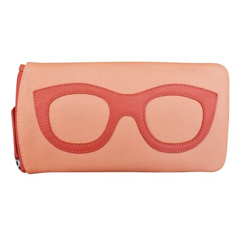 Ili New York Leather Eyeglass Case Peachcoral Irvs Luggage