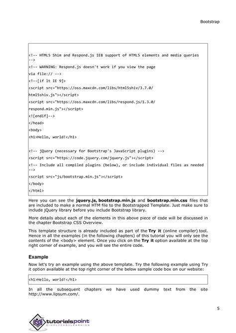 bootstrap tutorial pdf