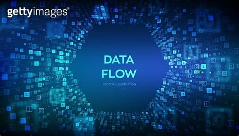 Data Flow Binary Data Flow Tunnel Virtual Tunnel Warp Coding Programming Or Hacking Concept