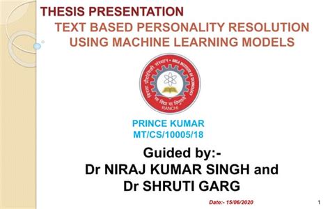 Text Based Personality Resolution Using Machine Learning Models Pptx