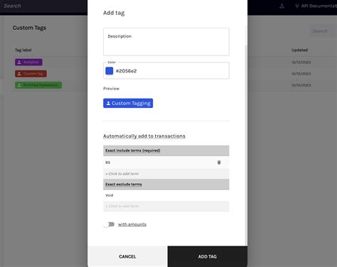 Customized Transaction Tagging Ocrolus