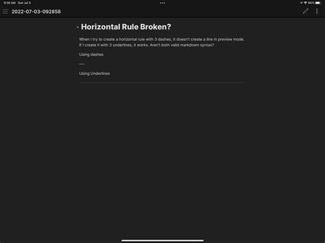 Horizontal Rule Broken Help Obsidian Forum