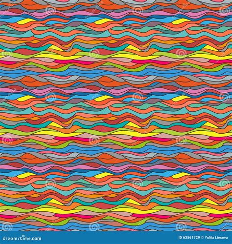 Seamless Colorful Background With Wavy Pattern Stock Vector