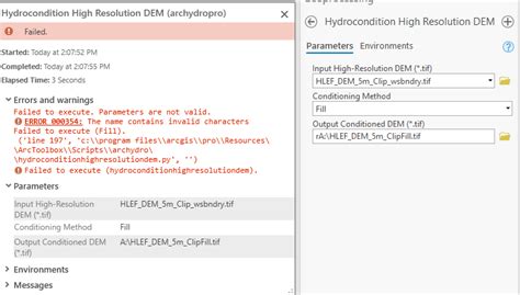 Archydro Error 000354 The Name Contains Invalid Ch Esri Community