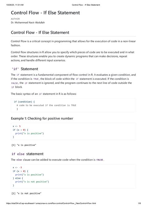 Control Flow If Else Statement Control Flow Is A Critical Concept In Programming That
