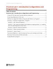 Introduction To Algorithms And Programming Practical Lab Course Hero