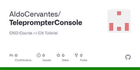 Github Aldocervantesteleprompterconsole Cnd Course C Tutorial