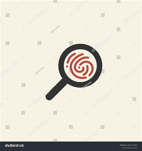 Fingerprint Magnifying Glass Icon Crime Investigation Stock Vector Royalty Free 2467225003