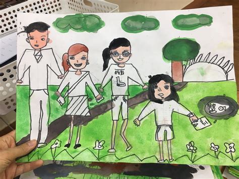 우리가족 그리기 과정샷 1학년