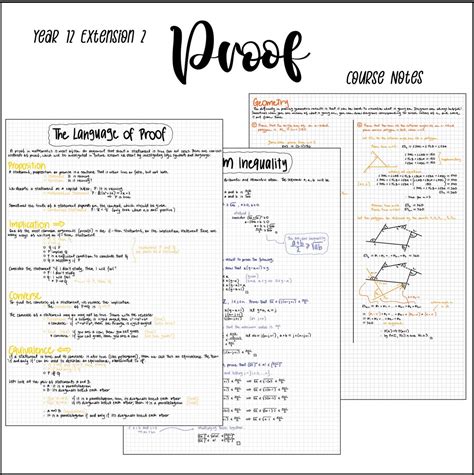 12 Ext2 Math Hsc Proof Notes Etsy