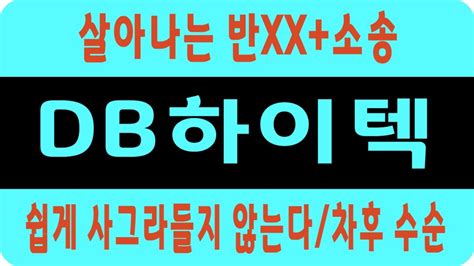 Db하이텍 주가살아나는 반xx소송쉽게 사그라들지 않는다 차후 수순 Db하이텍 Db하이텍 주가 Db하이텍 전망 Db하이텍 주식 Youtube