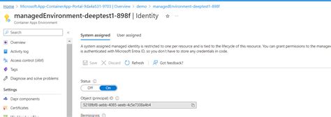 Unable To Turn On System Assigned Identity On A Container App Microsoft Qanda