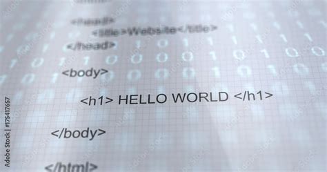 Modern HTML Or HTML5 Web Typography Scrolling Down Computer Screen Stock Video Adobe Stock