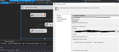 Problème Chargement Packages SSIS Foreach Loop Container Visual Studio