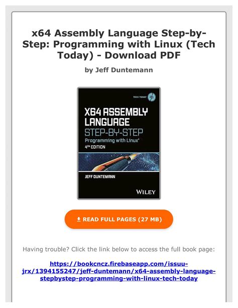 (PDF Download) x64 Assembly Language Step-by-Step: Programming with Linux (Tech Today) by Jeff ...