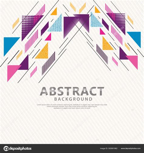 Futuristic Dynamic Colorful Triangle Lines Composition Ornament Texture Modern Pattern Stock