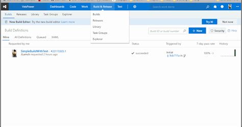 First Build With Vsts And Github