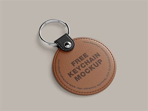 Free Round Leather Keychain Mockup Psd Set Good Mockups