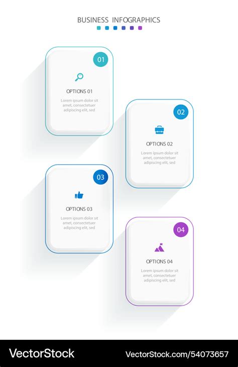 vertical progress bar featuring 4 arrow shaped vector image