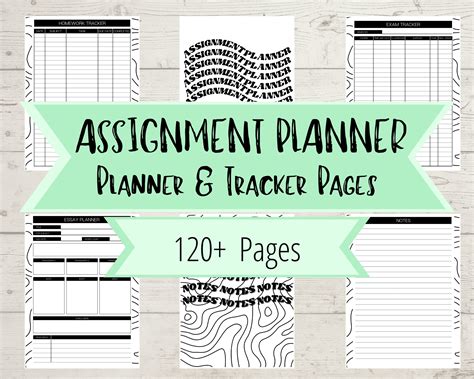 Assignment Planner Printable For High School Students Planner For