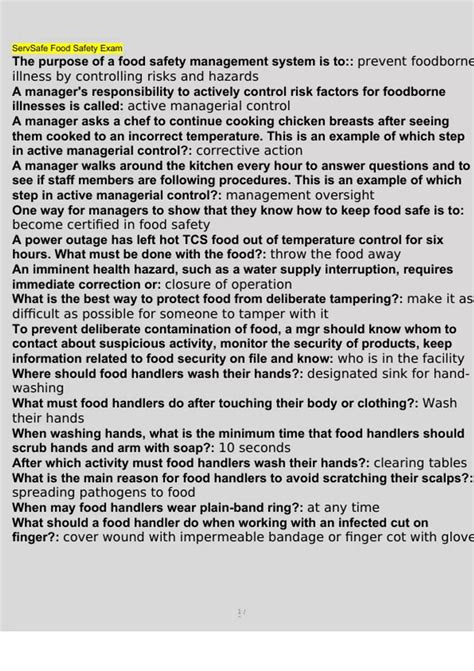 Servsafe Food Safety Exam Questions And Answers 2022 2023 Verified Answers Servsafe