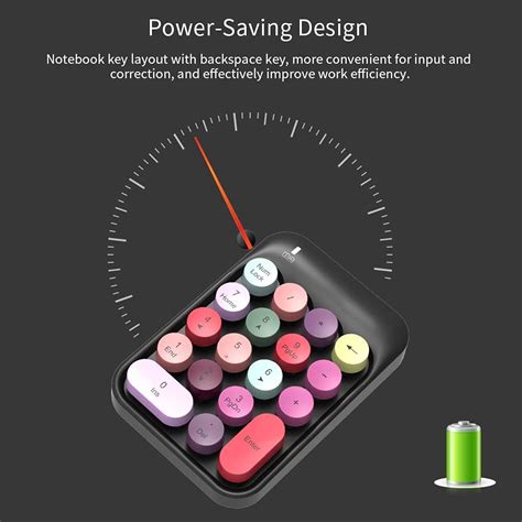 Buy NACODEX AK GHz Wireless Numeric Keypad Keys Retro Typewrite Round Key Silent