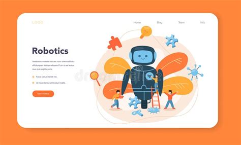 Roboticist Web Banner Or Landing Page Set Robotic Engineering Stock Vector Illustration Of