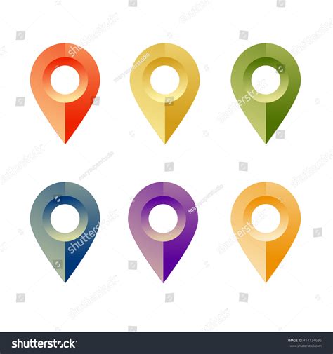 Set Plastic Map Pointers Websites Ui Stock Vector Royalty Free