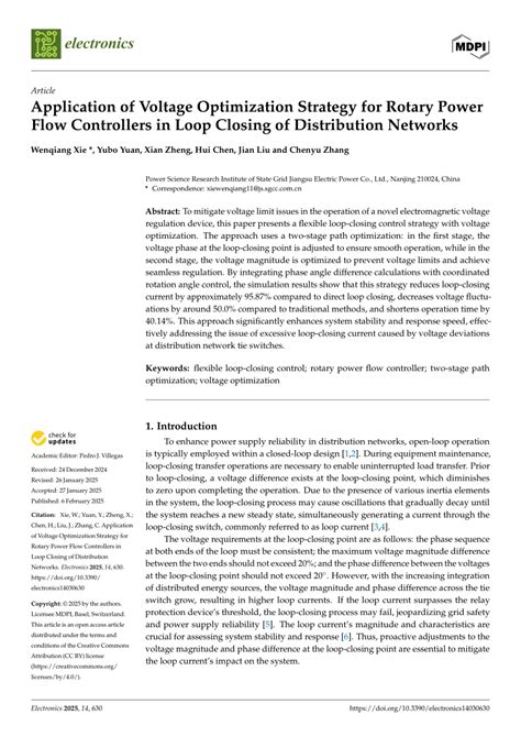 Pdf Application Of Voltage Optimization Strategy For Rotary Power Flow Controllers In Loop